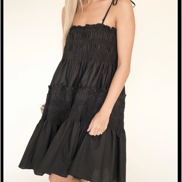 Pinch | Dresses | Pinch Cameron Cinched Tiered Mini Dress Black | Poshmark